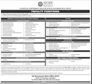 Latest NUST Jobs in Pakistan May 2026